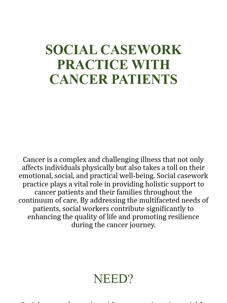 Social Casework Practice With Cancer Patients | PDF | Social Work ...