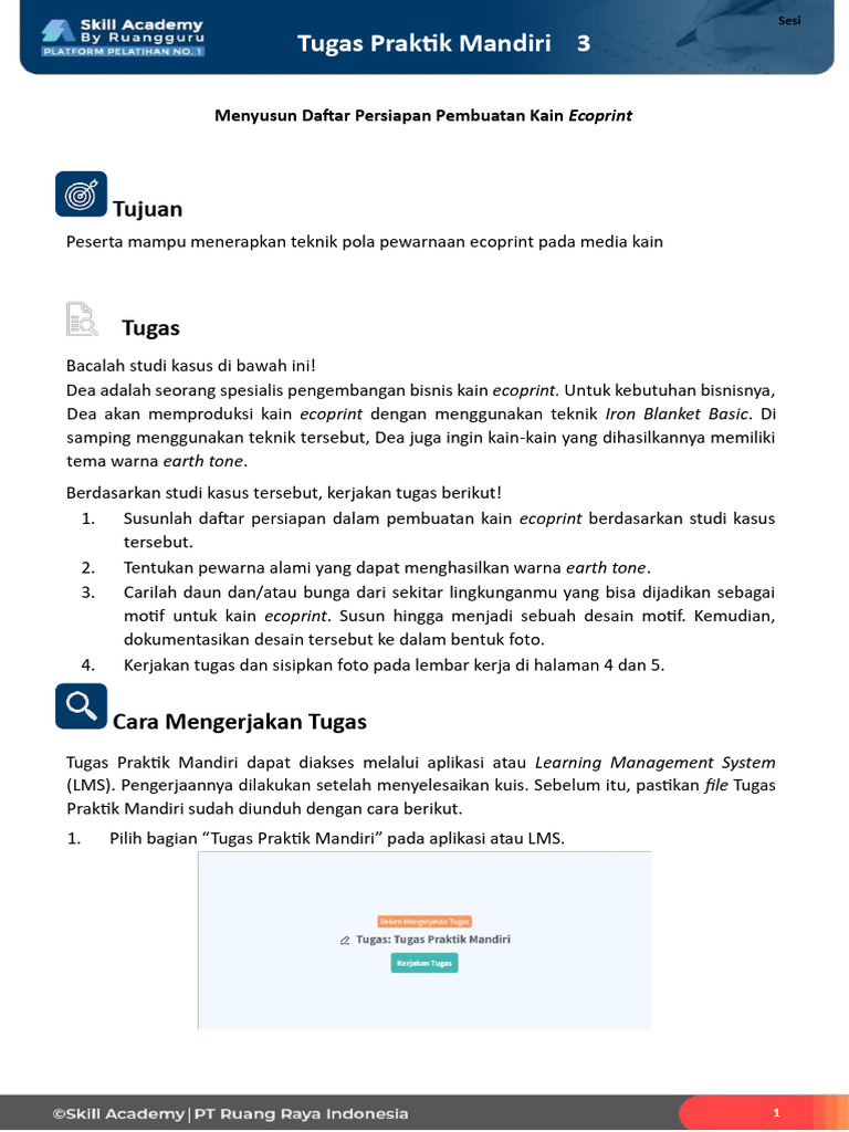 TPM1 Menyusun Daftar Persiapan Pembuatan Kain Ecoprint - HUSAINI | PDF