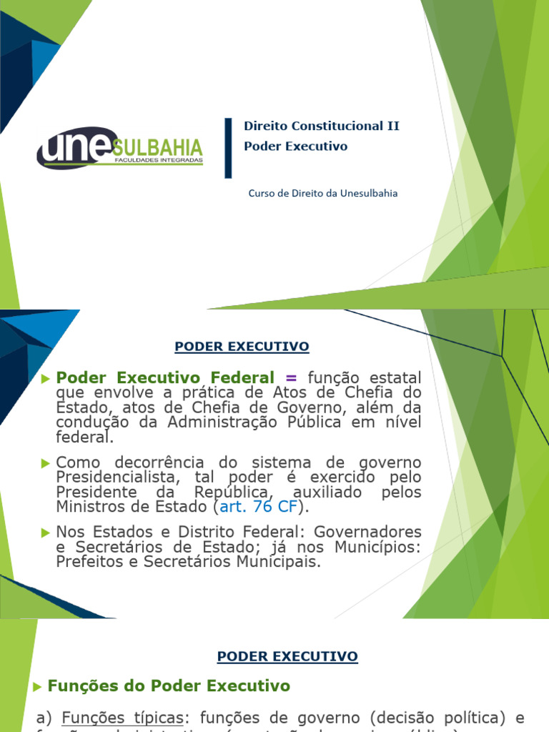 Funções e Atribuições do Poder Executivo | PDF | Emenda Constitucional ...