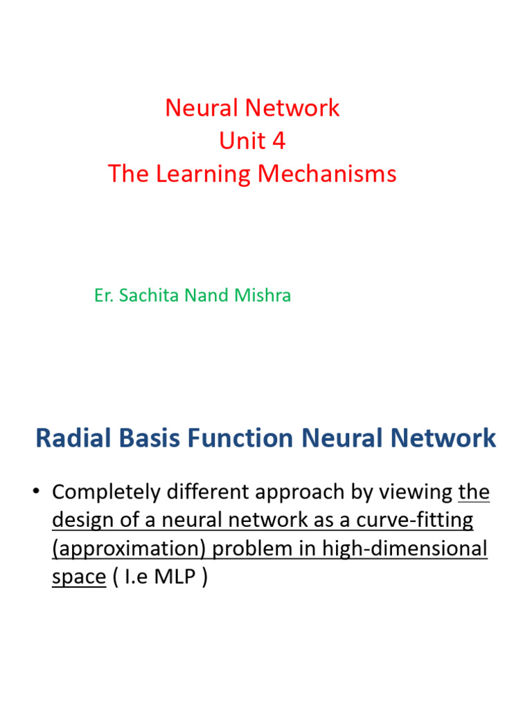Unit 4_The learning mechanisms_New | Download Free PDF | Artificial Neural Network ...