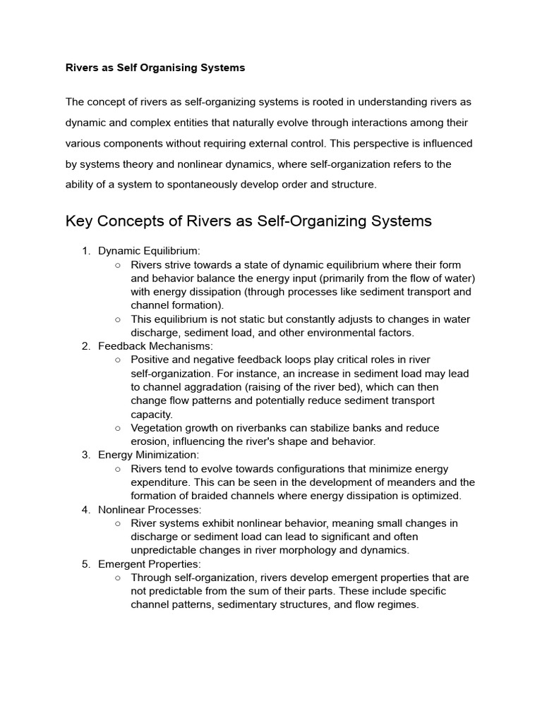 Rivers as Self-Organizing Systems | PDF | River | Floodplain