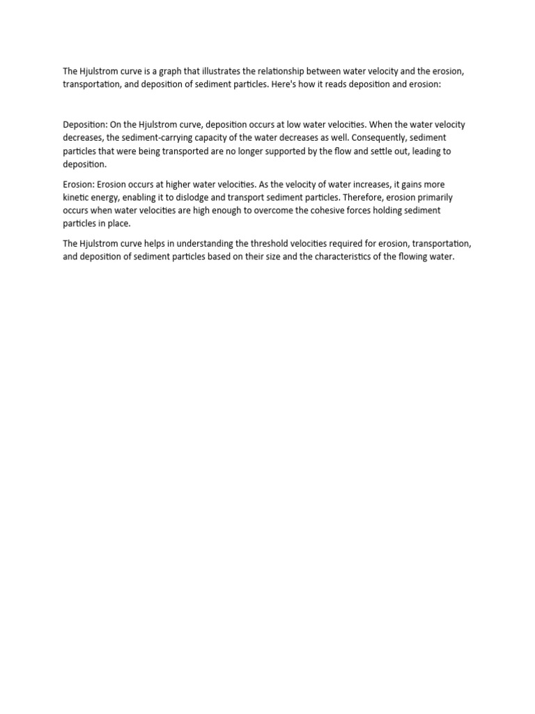 Hjulstrom Curve: Erosion & Deposition Insights | PDF