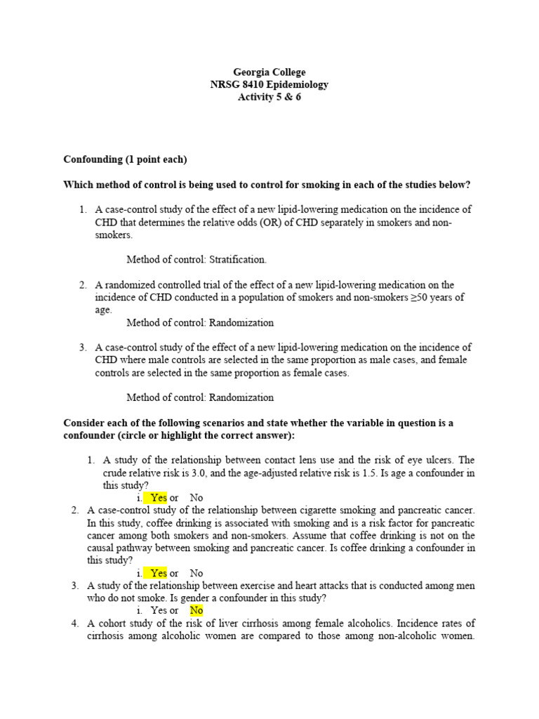 Activity 5 - 6bias and Confounding | PDF | Confounding | Bias