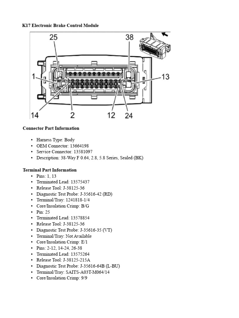 2012 Cruze EBCM Pinout | Download Free PDF | Electrical Connector ...