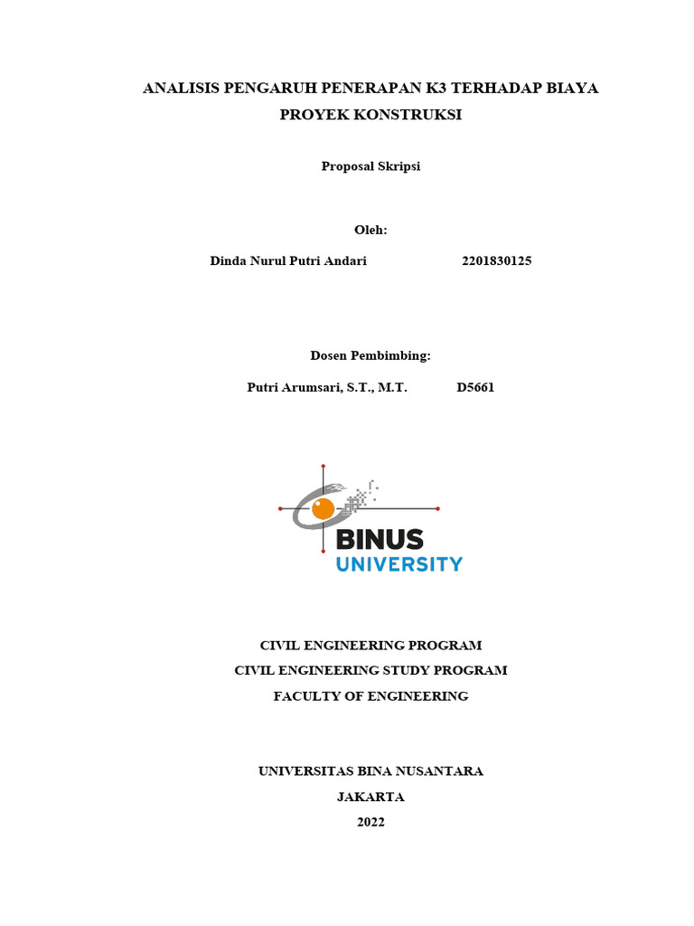 Proposal Skripsi Dinda Nurul Putri Andari-2201830125 1 (Repaired) | PDF