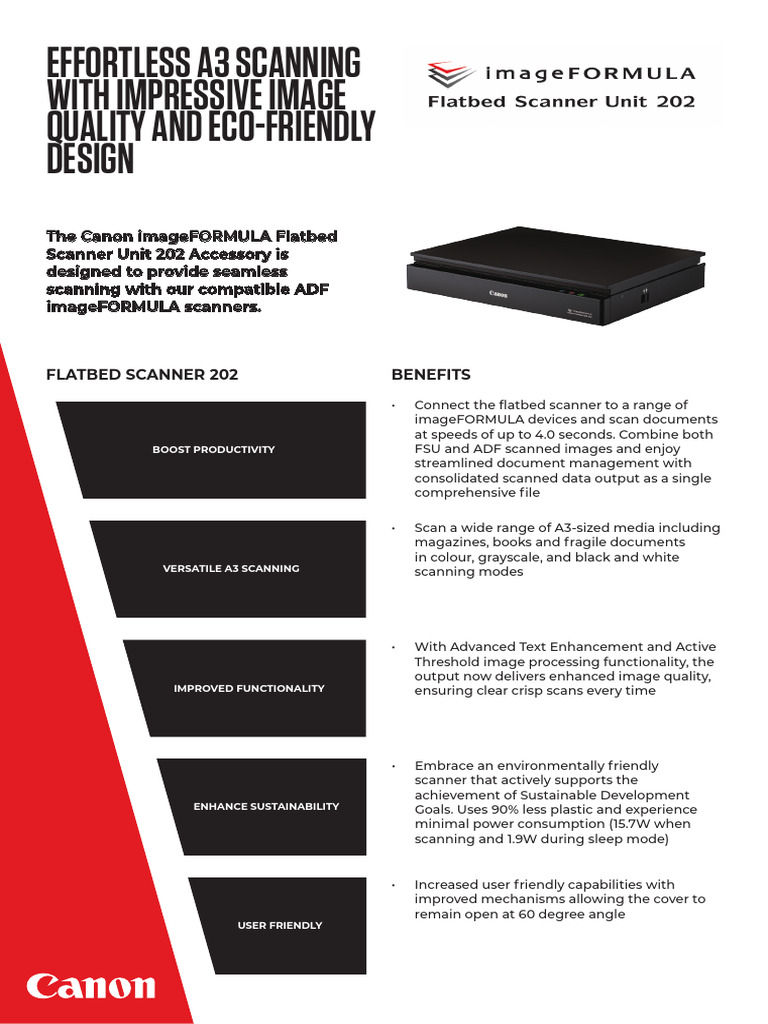 Eco-Friendly A3 Flatbed Scanner 202 | PDF | Image Scanner | Computing