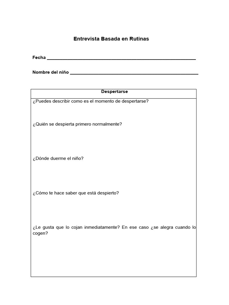 RBI. Entrevista Basada en Rutinas | PDF