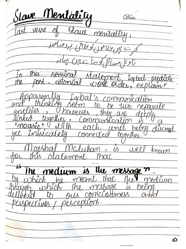 Slave Mentality handouts | PDF