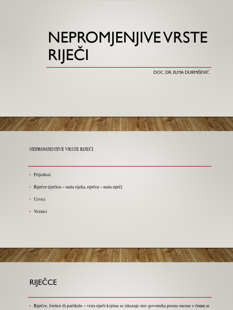 Nepromjenjive Vrste Riječi - bhs2 | PDF