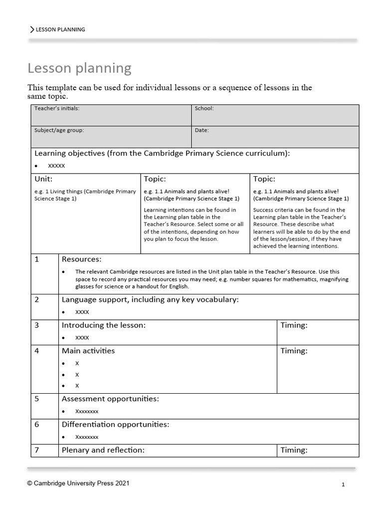 Lower Secondary Science 9 Lesson Plan Template | PDF | Learning | Teachers