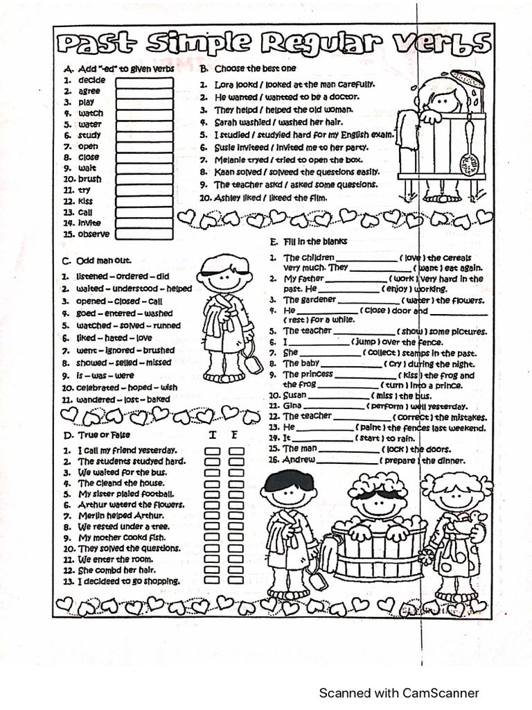 Past Simple Regular Verbs | PDF