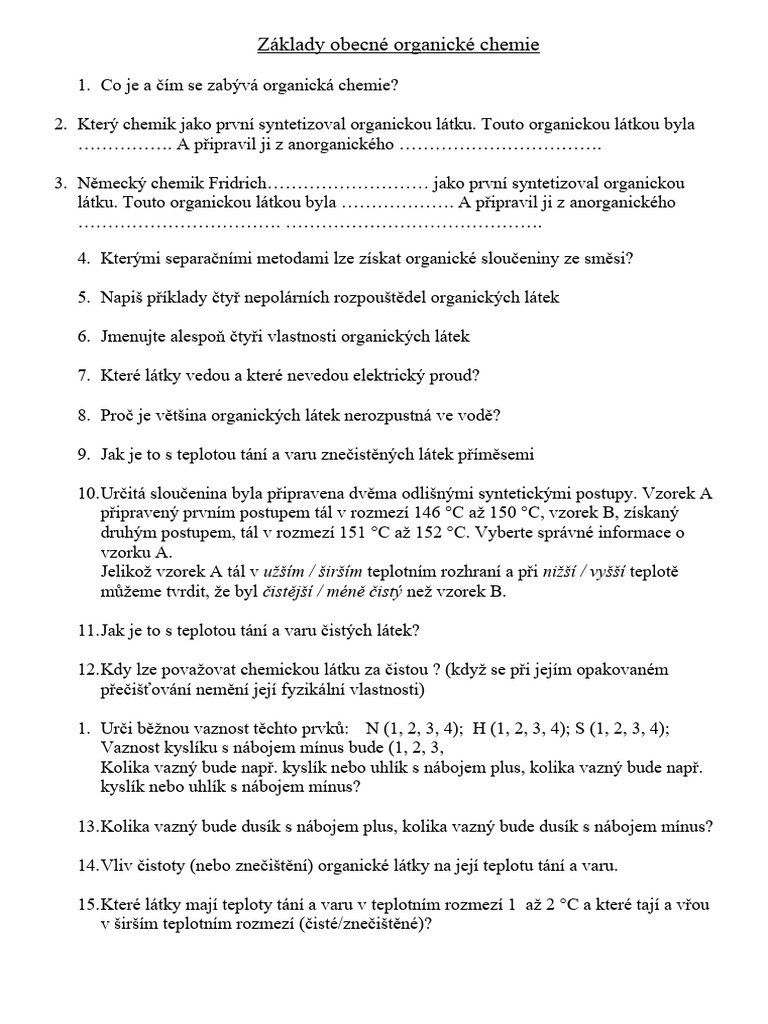 Základy Obecné Organické Chemie 2 | PDF