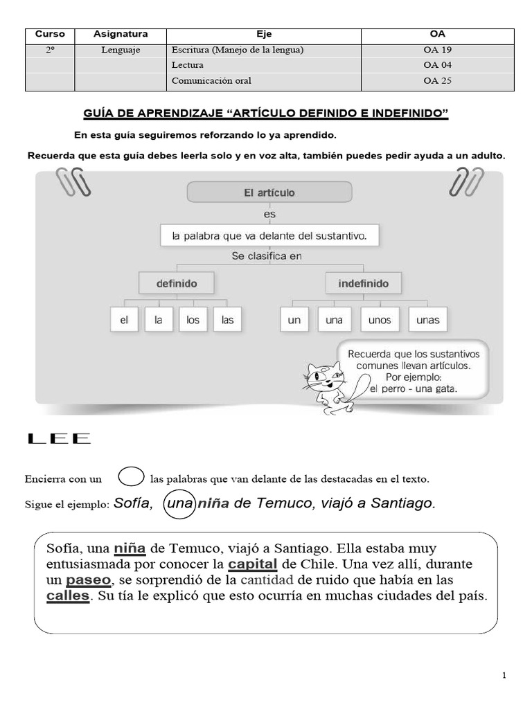 Articulos Definidos Indefinidos | PDF