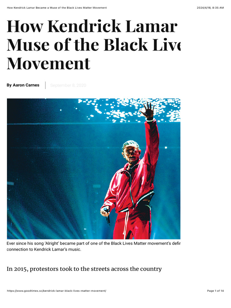 Kendrick Lamar: BLM's Musical Muse | PDF | Hip Hop | Music Videos