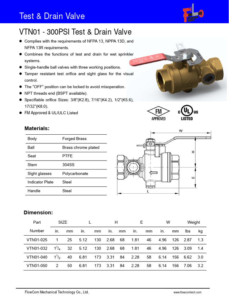Valv. de Prueba y Drenaje VTN01 Flowcom | PDF | Computers | Technology ...