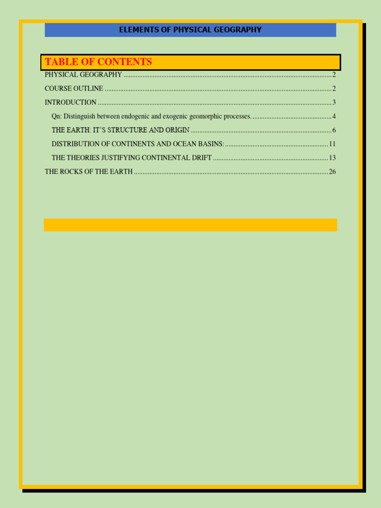 Physical Geography 1 | PDF | Plate Tectonics | Earth