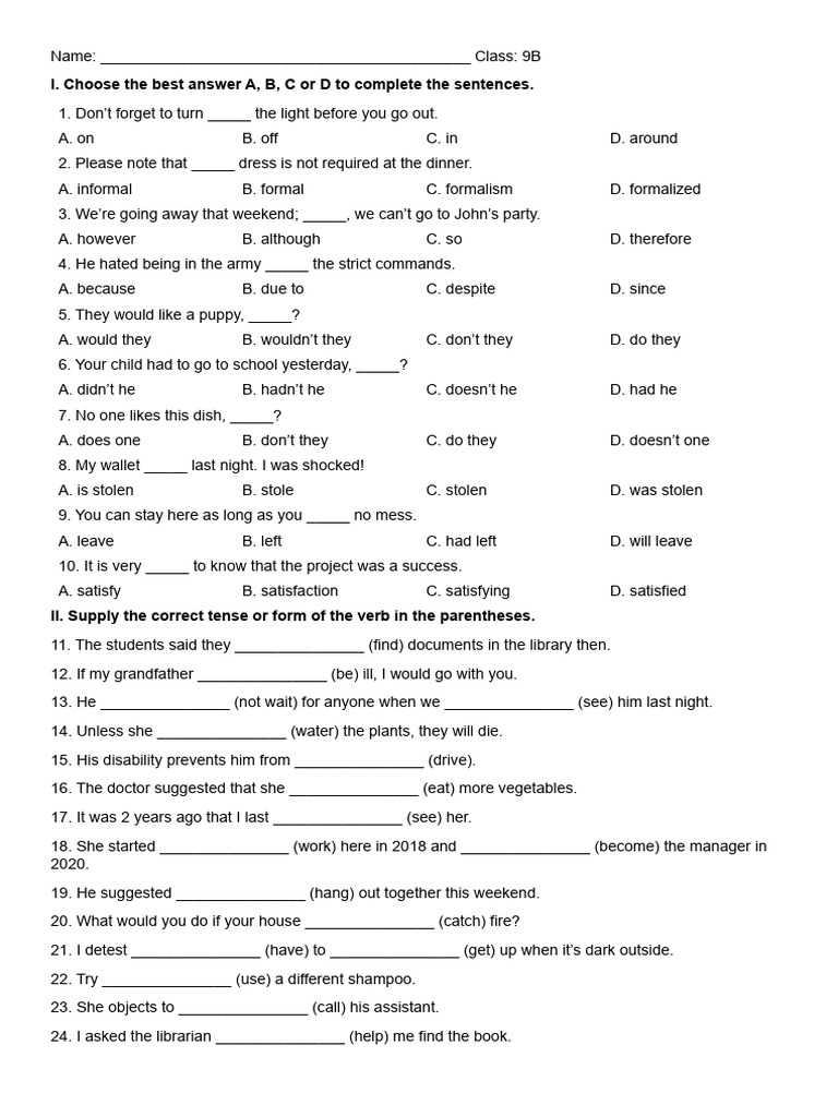 Workpaper For Secondary Students | PDF