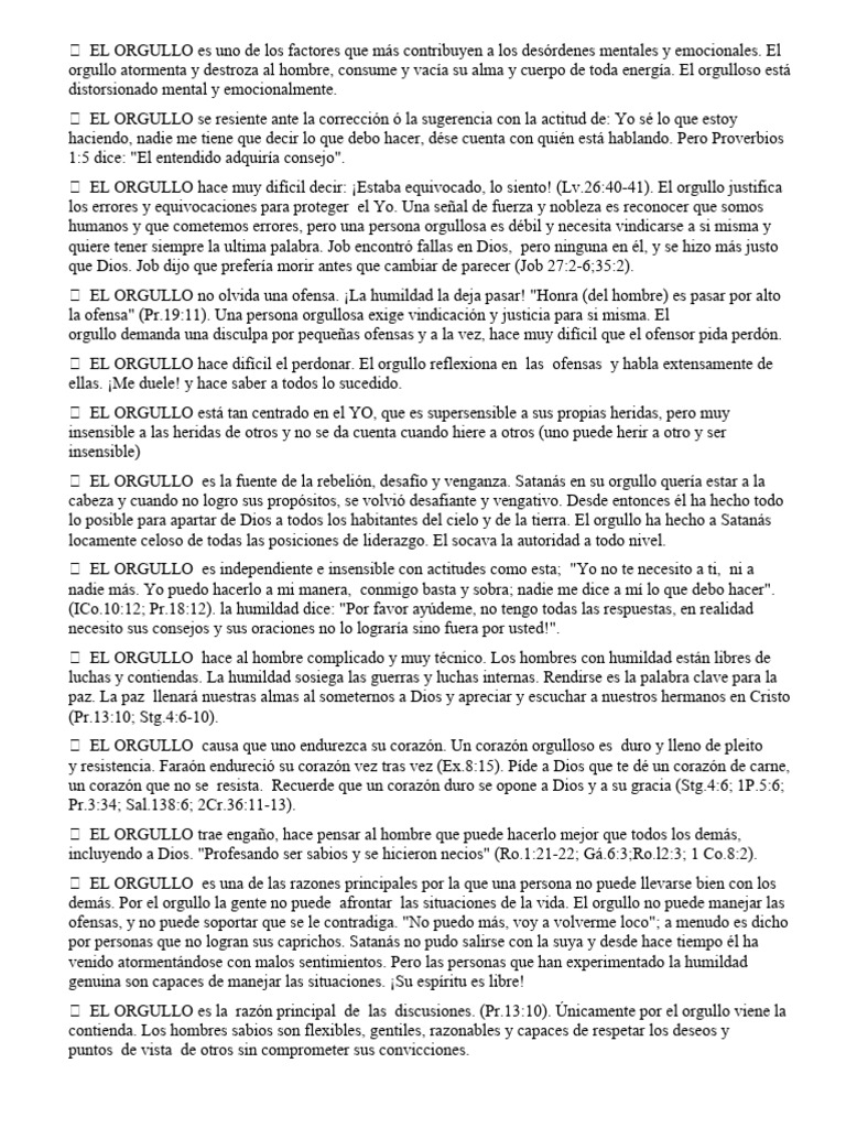 Caracteristica Del Espiritu de Altivez | PDF | Orgullo | Siete pecados ...