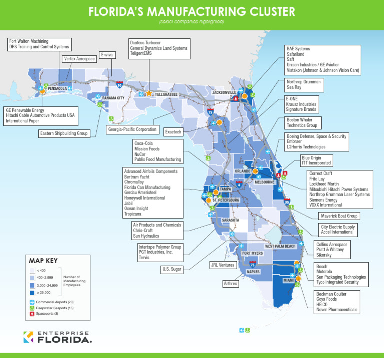 Florida Manufacturing Companies Map | PDF | Companies Of The United ...