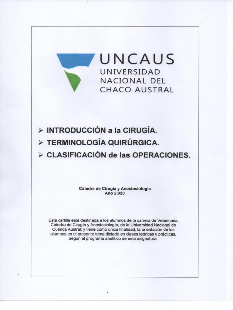 Cartilla Introducción A La Cirugía PDF. 888888 | PDF
