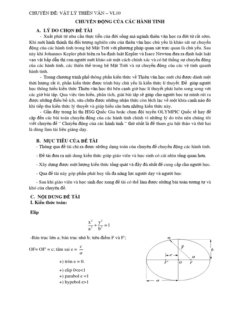 Chuyen de Vat Ly Thien Van | PDF
