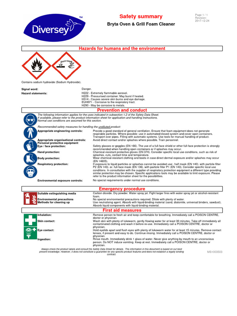 Spec Sheet gh490 | PDF | Occupational Safety And Health | Safety