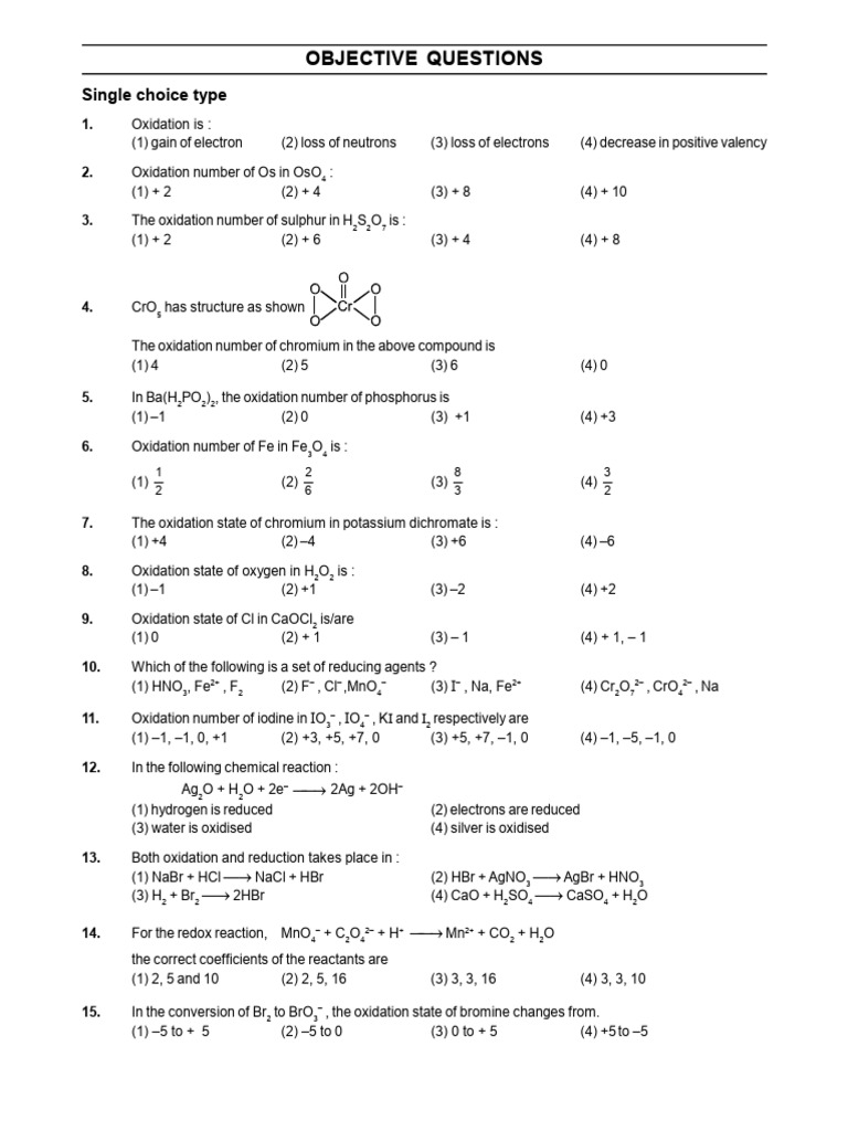 Redox Test | PDF | Redox | Atoms