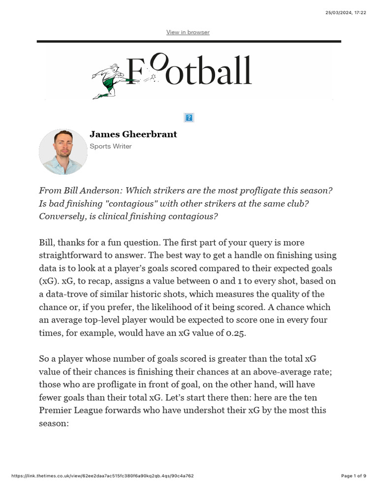 Is Good and Bad Finishing Contagious | PDF | Association Football