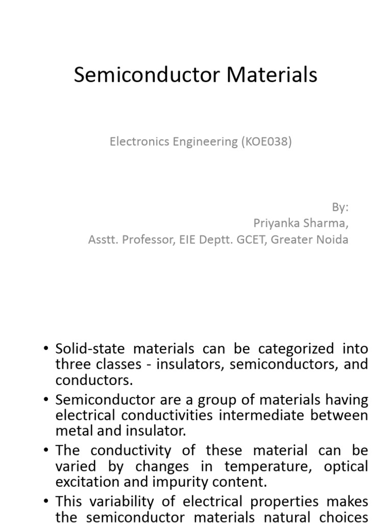 Semiconductor Materials | Download Free PDF | Semiconductors | Doping ...