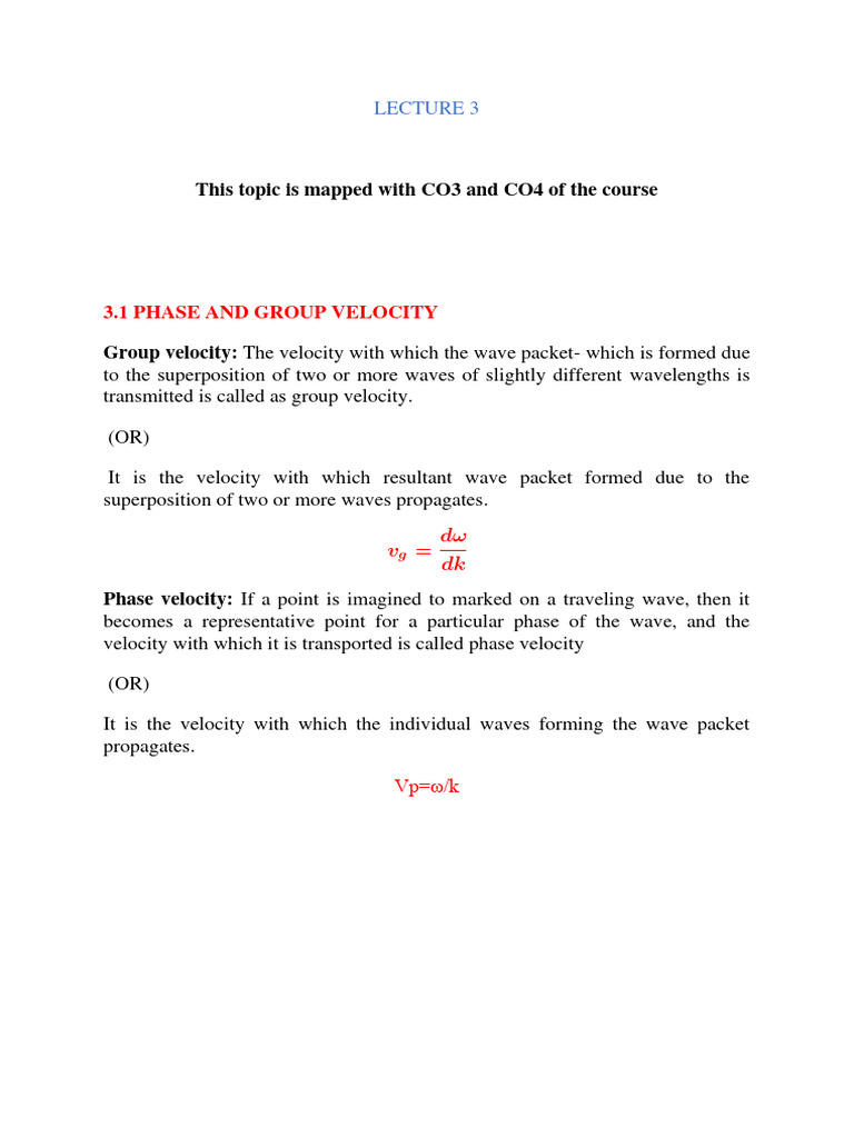 Quantum Mechanics Lecture Notes 3 | PDF | Waves | Oscillation