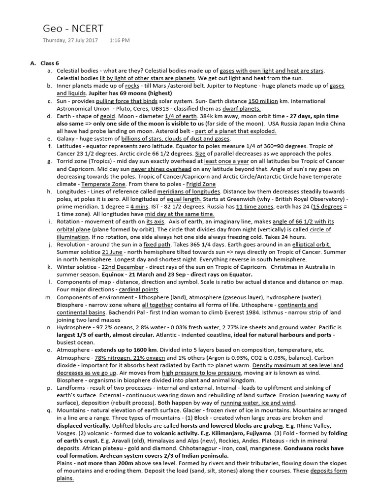 Geography NCERT | PDF