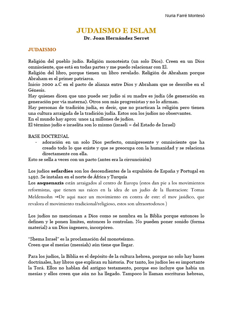 JUDAISMO E ISLAM | Descargar gratis PDF | Tora | Biblia