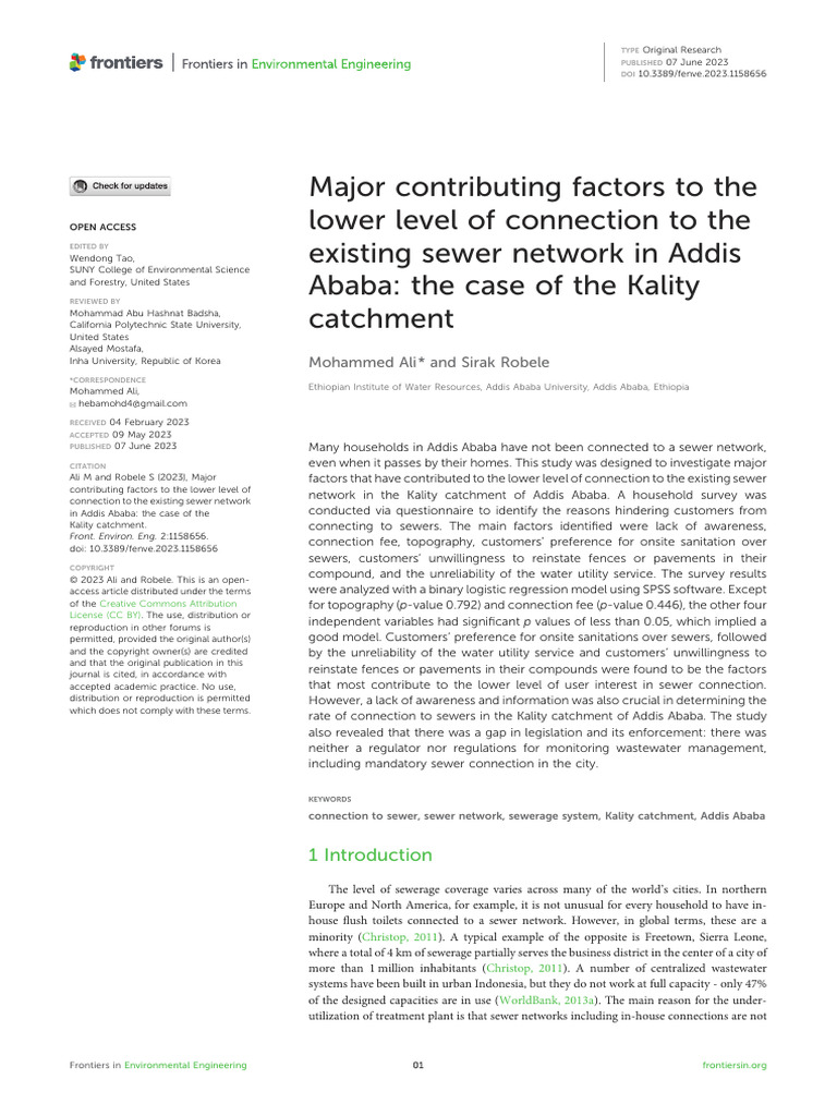 Major Contributing Factors To Lower Level of Connection To Existing ...