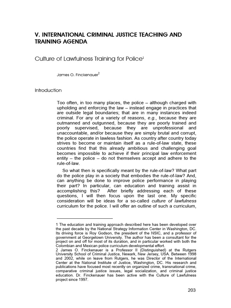 Culture of Lawfulness Training For Police | PDF | Rule Of Law | Police