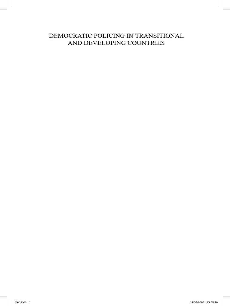 Democratic Policing in Transitional and | PDF | Democracy | Political ...