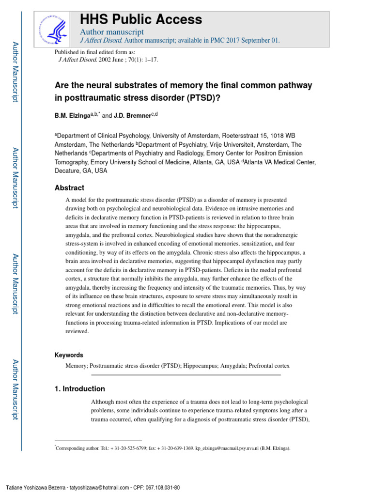 Are The Neural Substrates of Memory The Final Common Pathway in ...