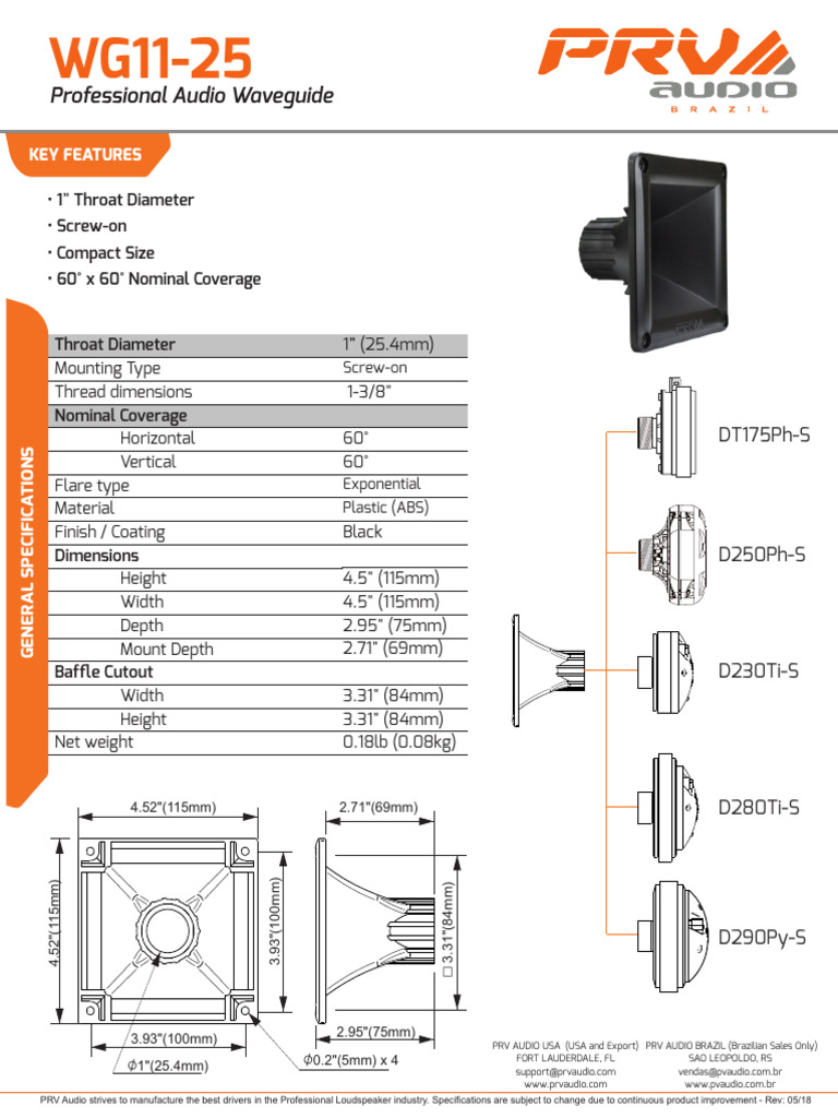 PRV Audio WG11 25 Datasheet | PDF