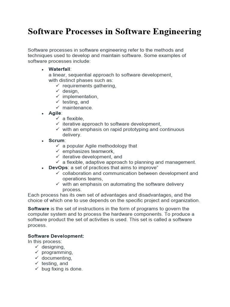Unit 1 3 Software Processes in Software Engineering | PDF | Software ...