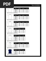 Tabla de Tallas de Playeras | PDF