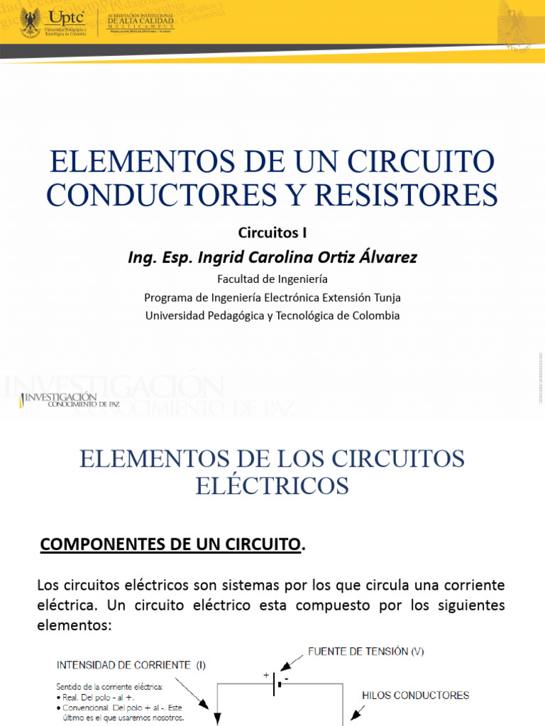 Elementos de Un Circuito, Conductores y Resistores 2023-I | PDF | Red ...