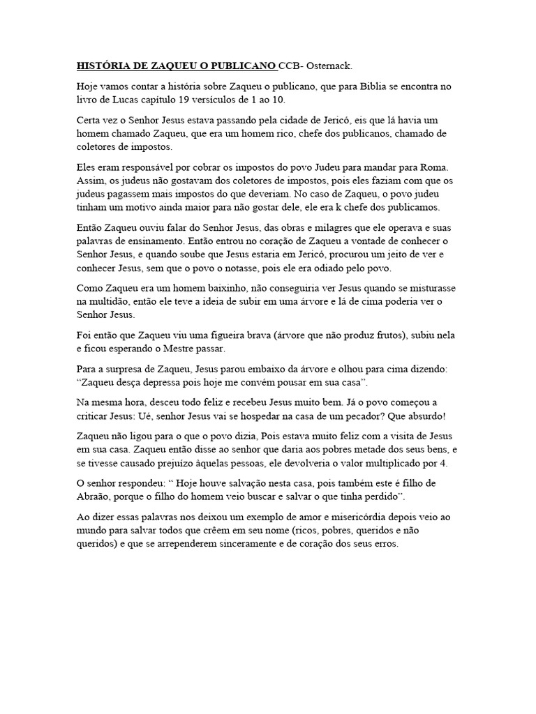 História de Zaqueu | PDF
