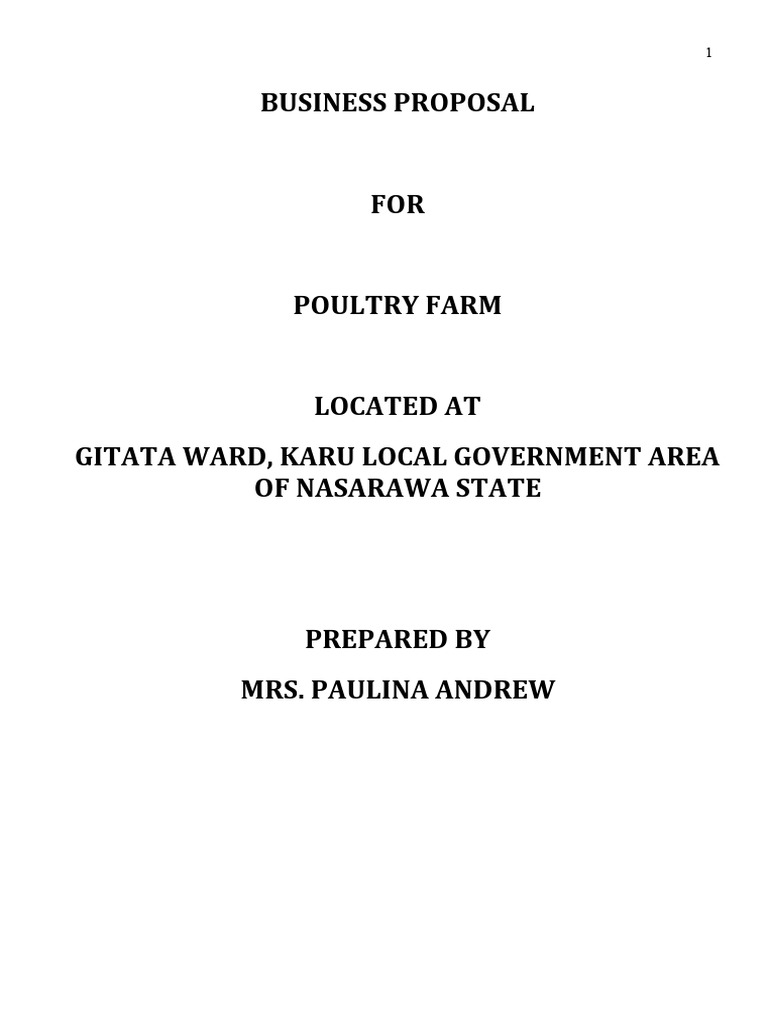 Poultry Farm Business Proposal | PDF | Innovation | Swot Analysis