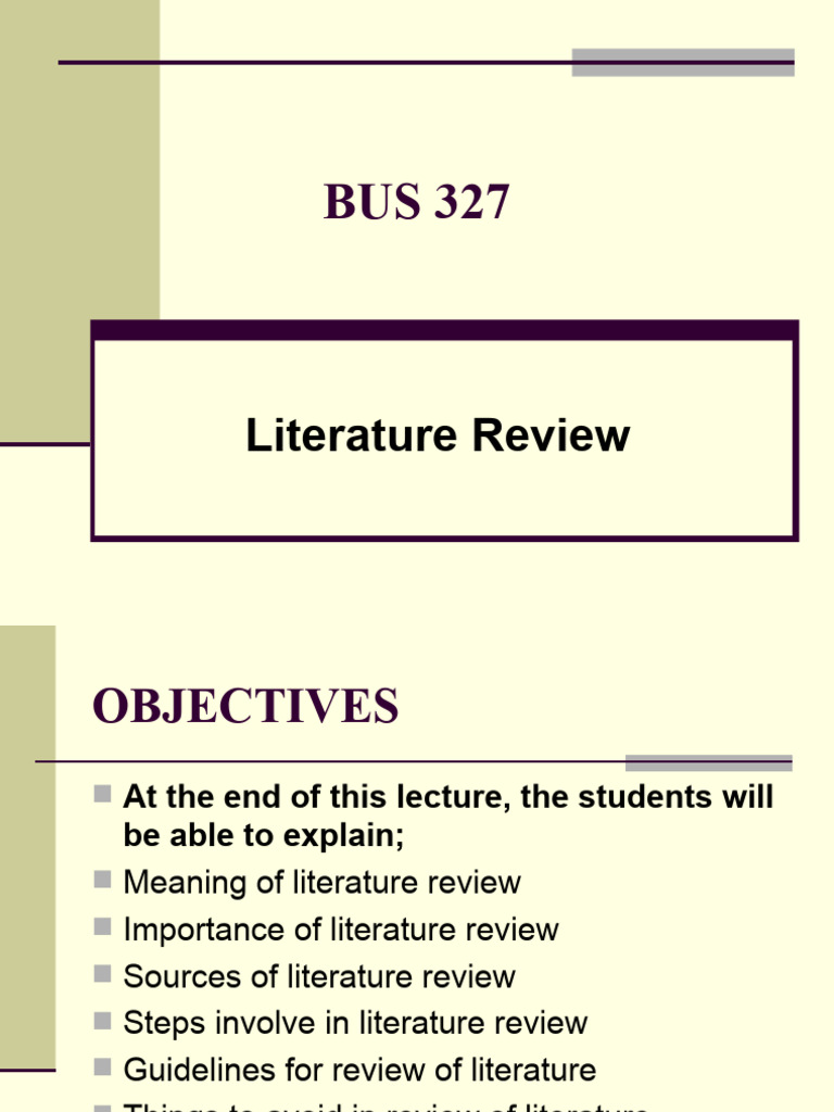 BUS 327, Research Methodology-Literature Review | PDF | Theory ...
