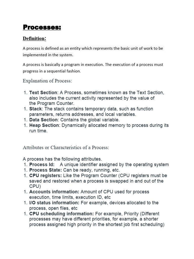 Process | PDF | Process (Computing) | Central Processing Unit