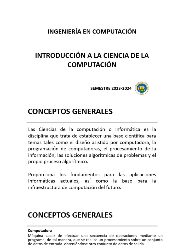 Introducción A Las Ciencias de La Computacion | PDF | Informática | Ciencias de la Computación
