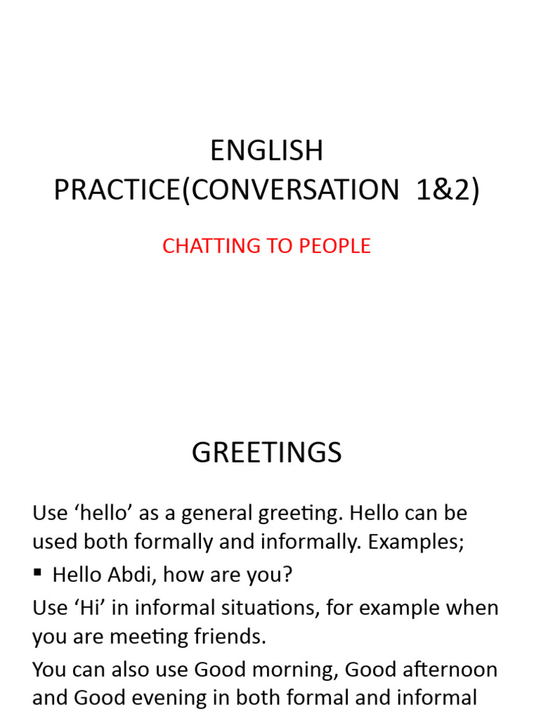English Practice (Conversation 1&2) | PDF
