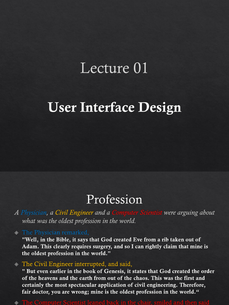 Lecture 01-User Interface Design | PDF | Icon (Computing) | Graphical User Interfaces