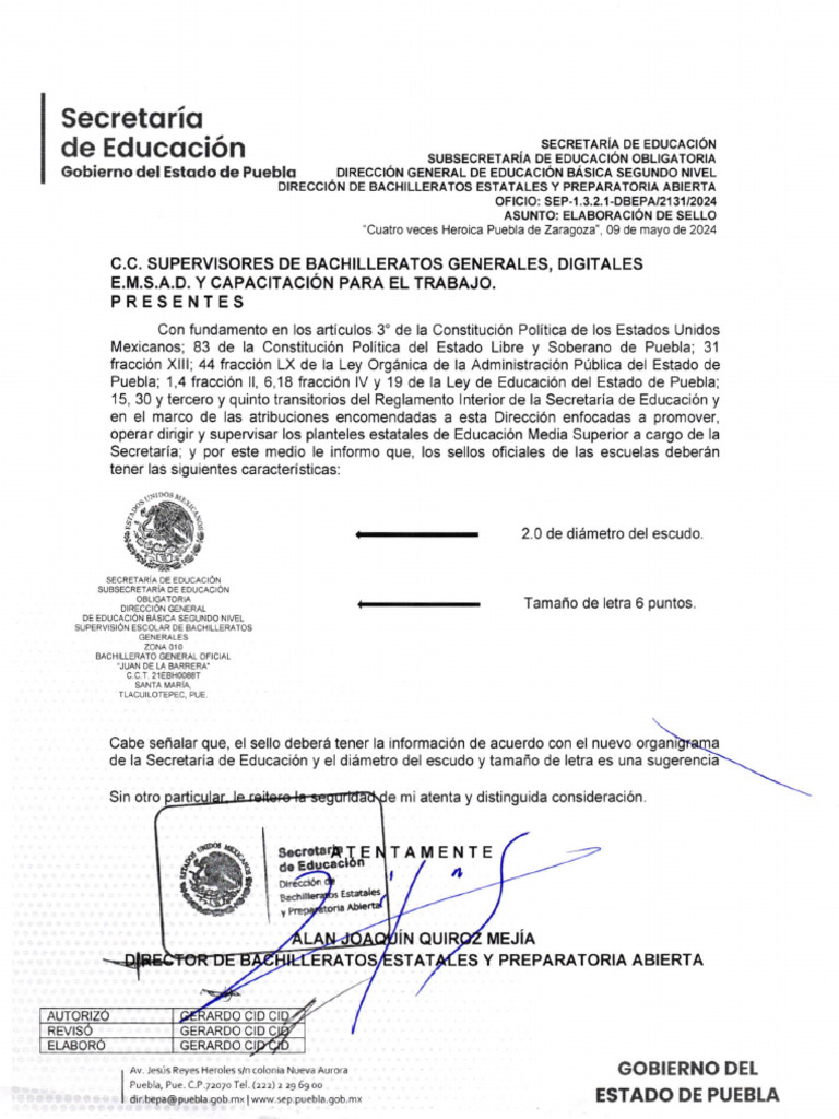 Normas para Sellos Escolares en Puebla | PDF | Fuentes del derecho ...