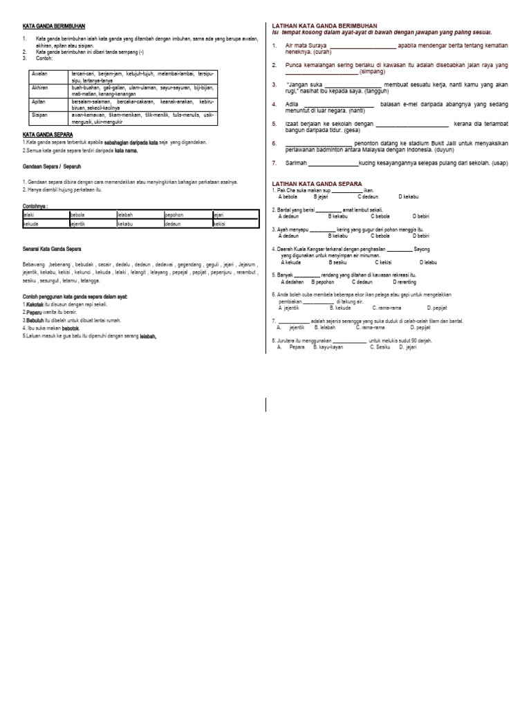 LATIHAN KATA GANDA | PDF
