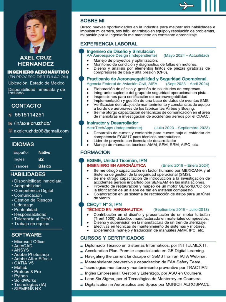 CV Axel Cruz Hernandez | PDF | Aviación